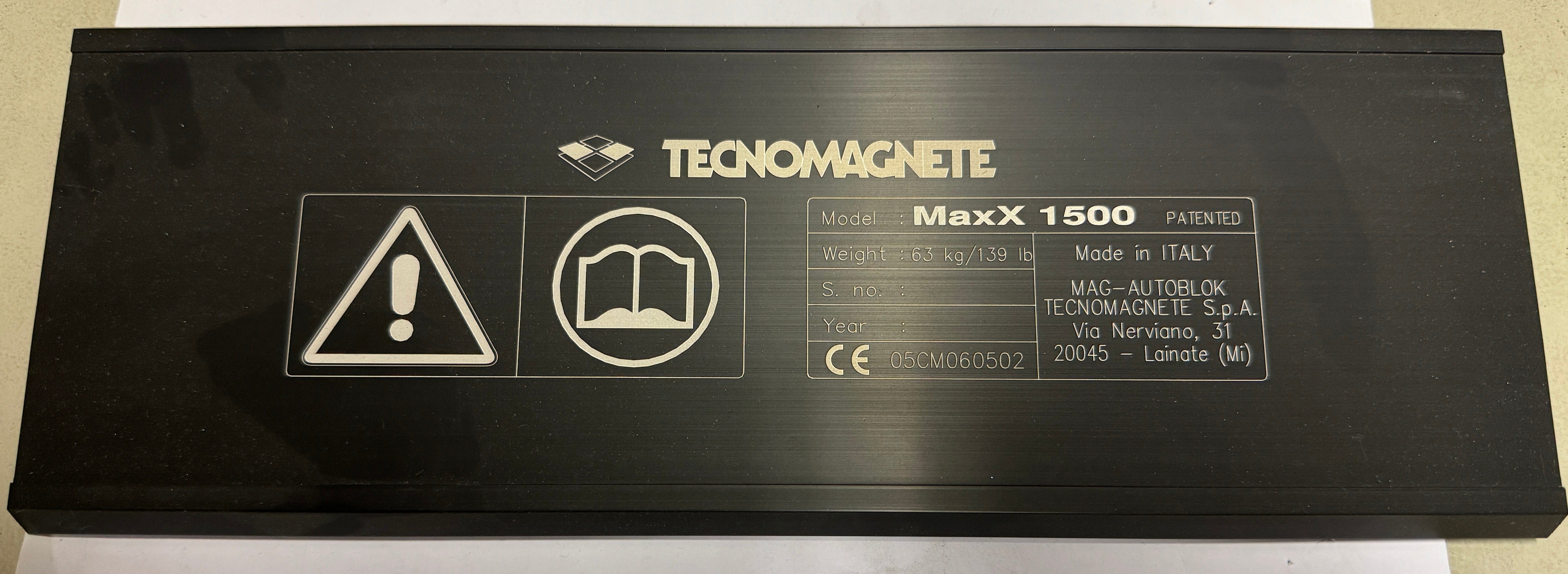 NAME PLATES FOR MaxX 1500 DX – Tecnomagnete Inc