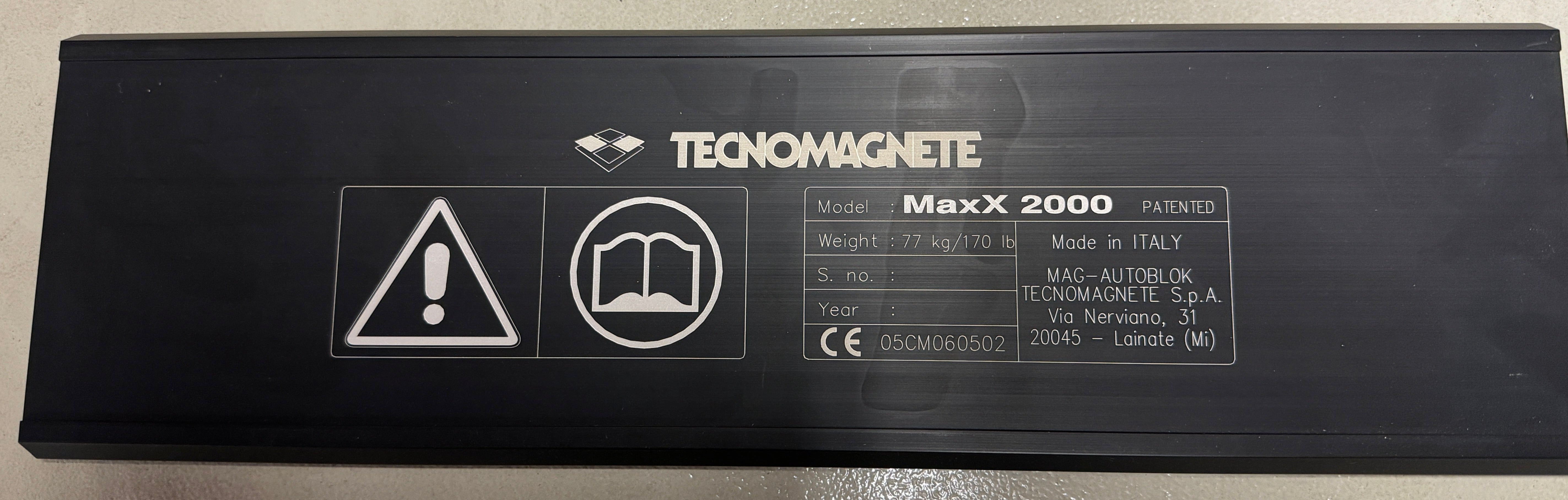 NAME PLATES FOR MaxX 2000 DX – Tecnomagnete Inc